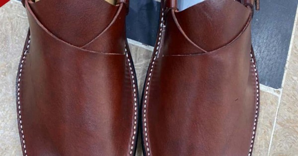 Peshawari Chappal - Pure Leather - Handmade - Round Shape
